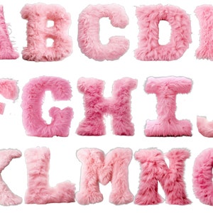 Pink Fluffy Alphabet, Transparent Background, High Quality, Clipart ...