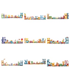 44 Toy Borders Watercolor Clipart, Border Clipart, PNG Individual ...