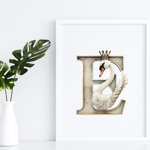 Watercolor Swan Alphabet, Swan Letters Png, Transparent Background ...