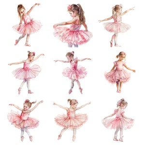 Watercolor Little Ballerina Girls Clipart, Ballet, PNG Individual ...