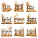 35 Fall Fence Watercolor Clipart, PNG Individual Images on Transparent ...