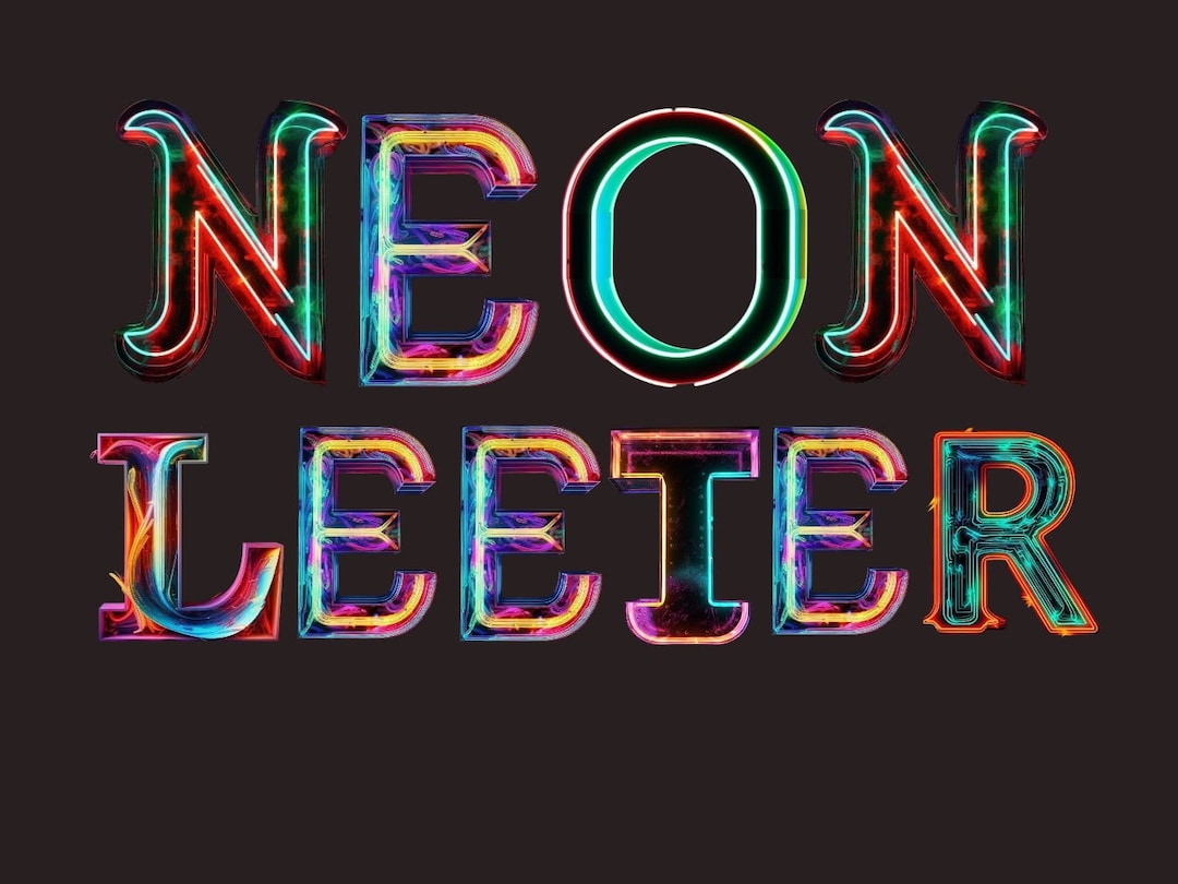 Neon Alphabet Png, PNG Digital Files on Transparent Background ...