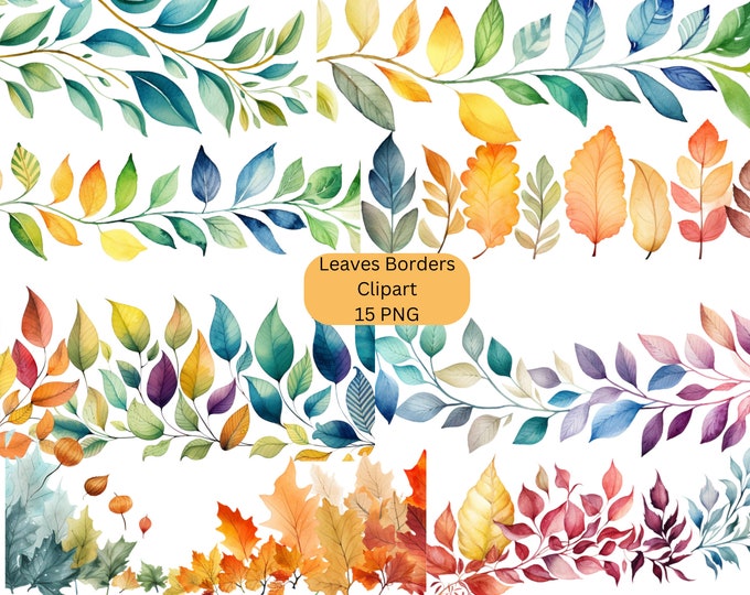 Doodled Leaves Clip Art, PNG Leaf Digital Stamp Printable & Photoshop ...