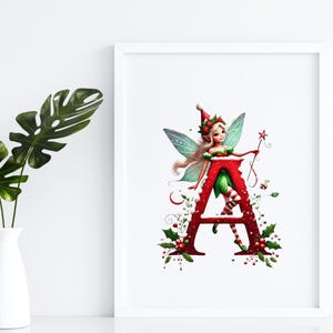 Magical Christmas Fairy Alphabet - Red Letters With Festive Fairies ...