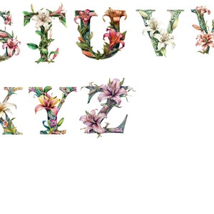 Lily Flower Alphabet, Letters Png, Alphabet Png, Instant Download for ...