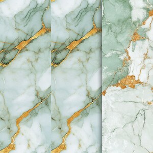 Green Marble Digital Paper, Elegant Gold Vein Texture Backgrounds for ...