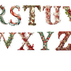 Christmas Alphabet Clipart, Transparent Background, High Quality ...