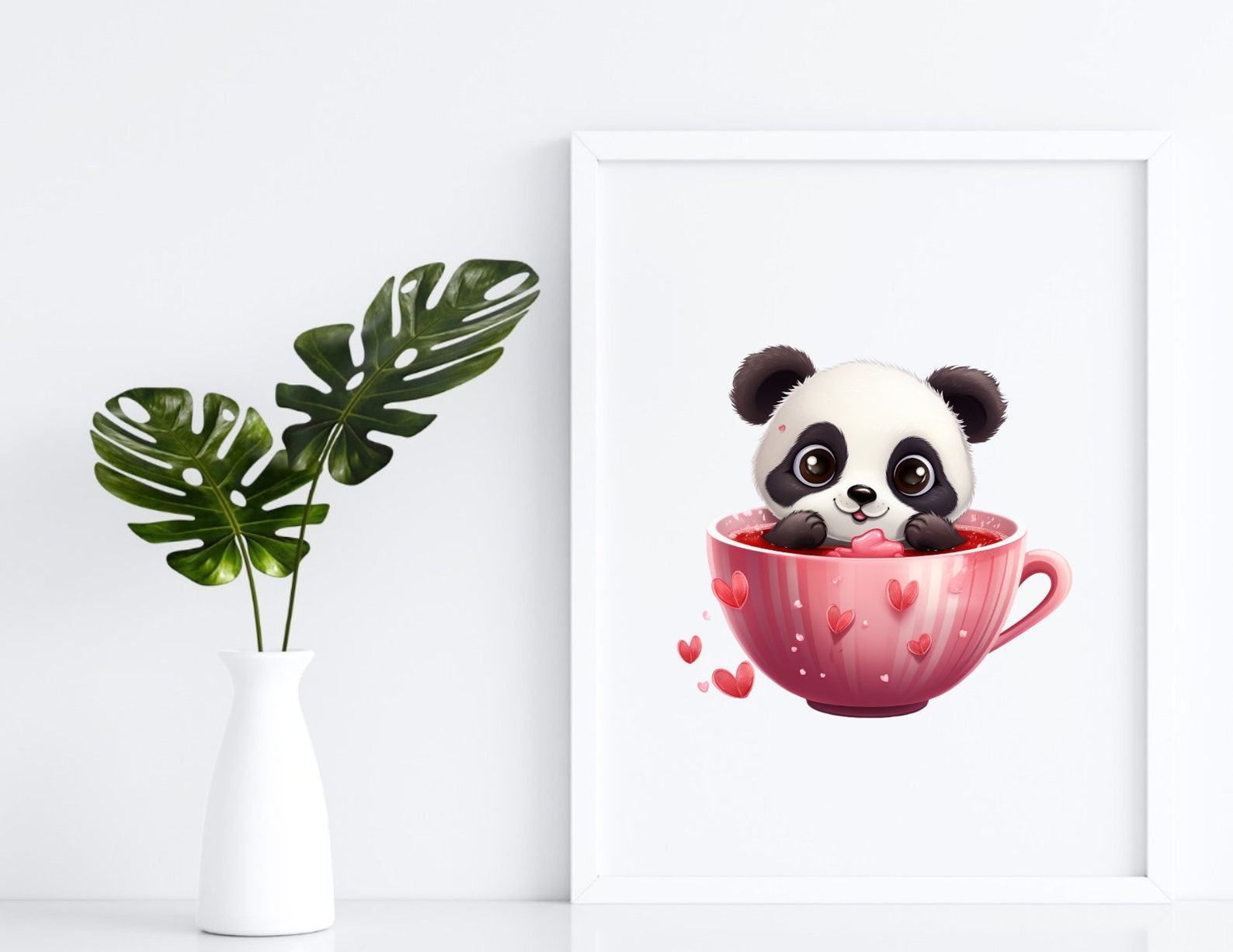 Panda in a Cup, Valentine's Day, Clip Art Graphics in PNG for ...