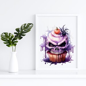 Halloween Cupcakes Watercolor Clipart, Halloween Clipart, PNG Digital ...