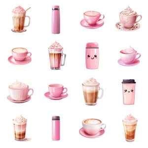 Pink Coffee, Png, Coffee Png, Instant Download for Commercial Use, High ...