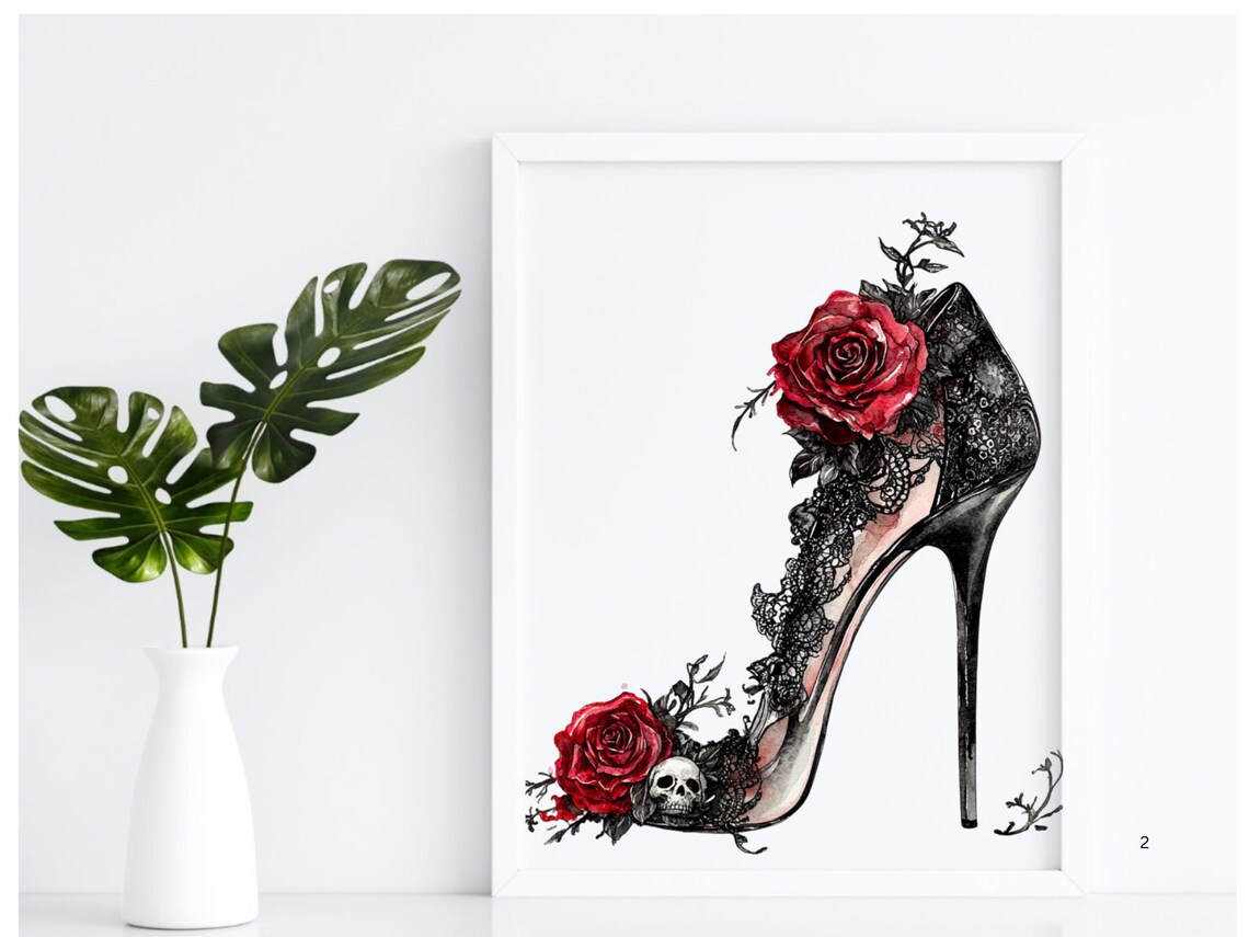 25 Gothic High Heels Watercolor Clipart, PNG Digital Files on ...