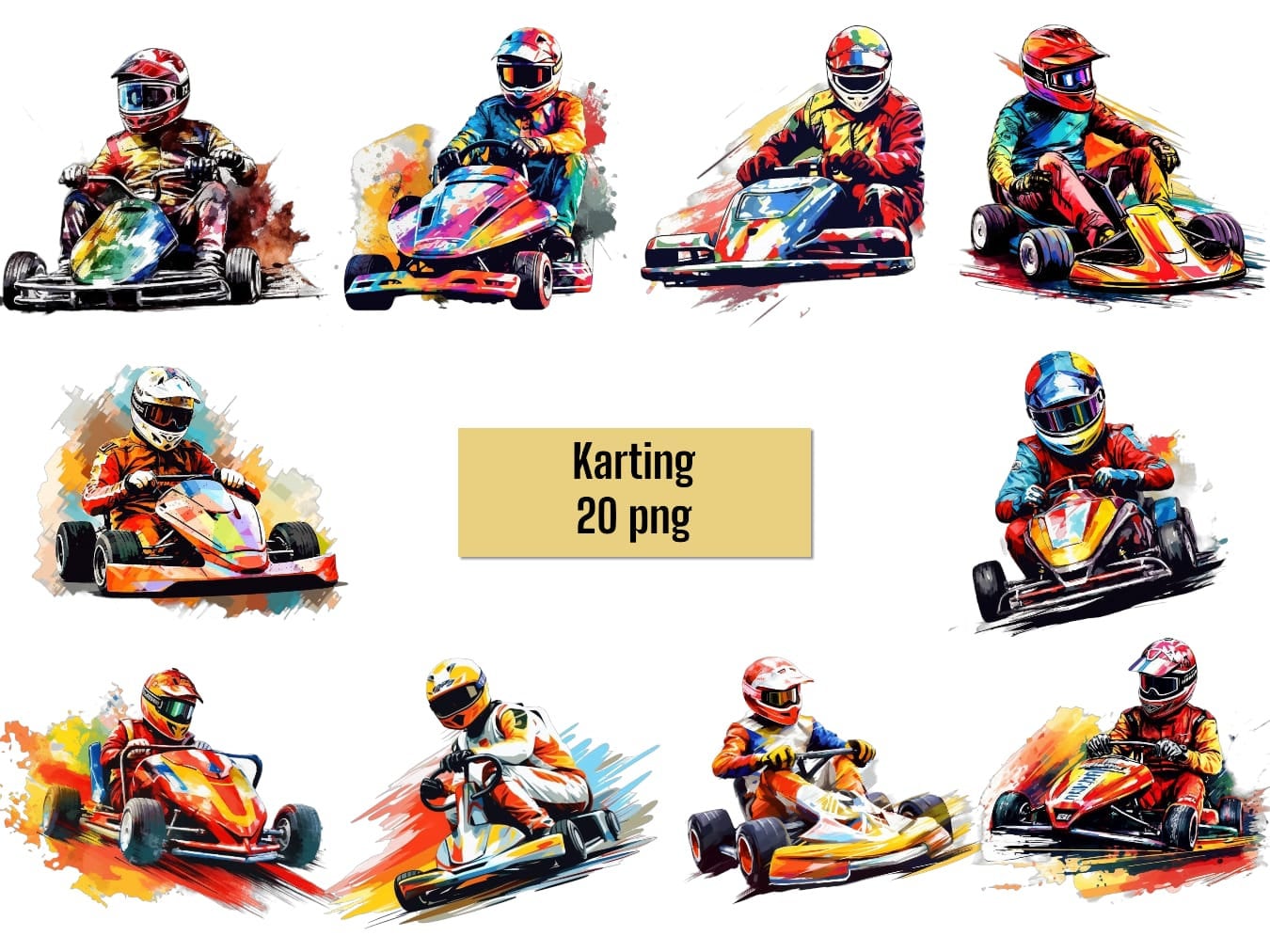 Outlaw Dirt Kart Racing Clip Art