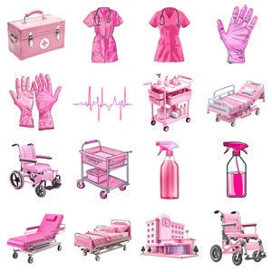 Pink Medical Clipart, PNG Digital Files on Transparent Background ...