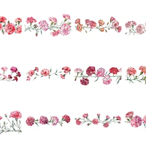 45 Carnation Borders Watercolor Clipart, Floral Clipart, PNG Digital ...