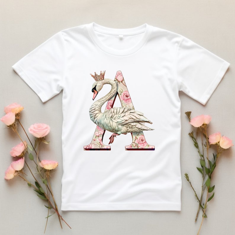 Watercolor Swan Alphabet, Swan Letters Png, Transparent Background ...