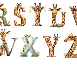 Giraffe Alphabet Clipart, Transparent Background, High Quality, Clipart ...