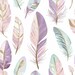Pastel Feather Digital Paper – 18 Soft Boho Backgrounds With Glitter ...