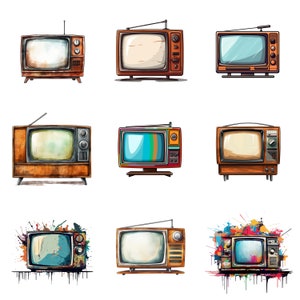 Television Clipart, Tvs Clipart, PNG Digital Files on Transparent ...