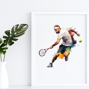 17 Tennis Players Watercolor Clipart, Tennis Clipart, PNG Individual ...