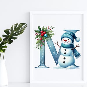 Happy Snowman Alphabet Clipart, Winter Alphabet Clipart, PNG Individual ...