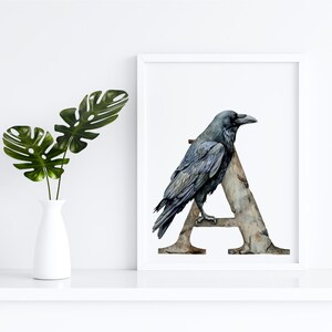 Watercolor Crow Alphabet , Crow Letters, PNG Images, Download for ...
