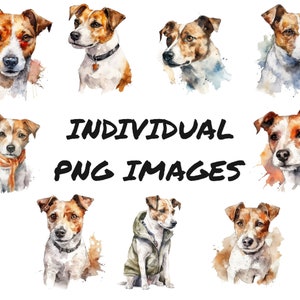 Watercolor Jack Russell Terrier Clip Art, PNG Digital Files on ...