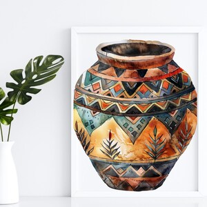 35 Aztec Pottery Watercolor Clipart, Aztec Clipart, PNG Individual ...