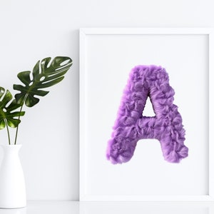 Purple Fluffy Alphabet, Transparent Background, High Quality, Clipart ...