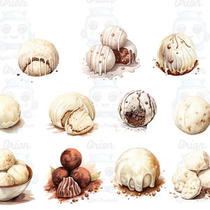 Truffles Watercolor Clipart, Belgian Truffes Clipart, Chocolate PNG ...