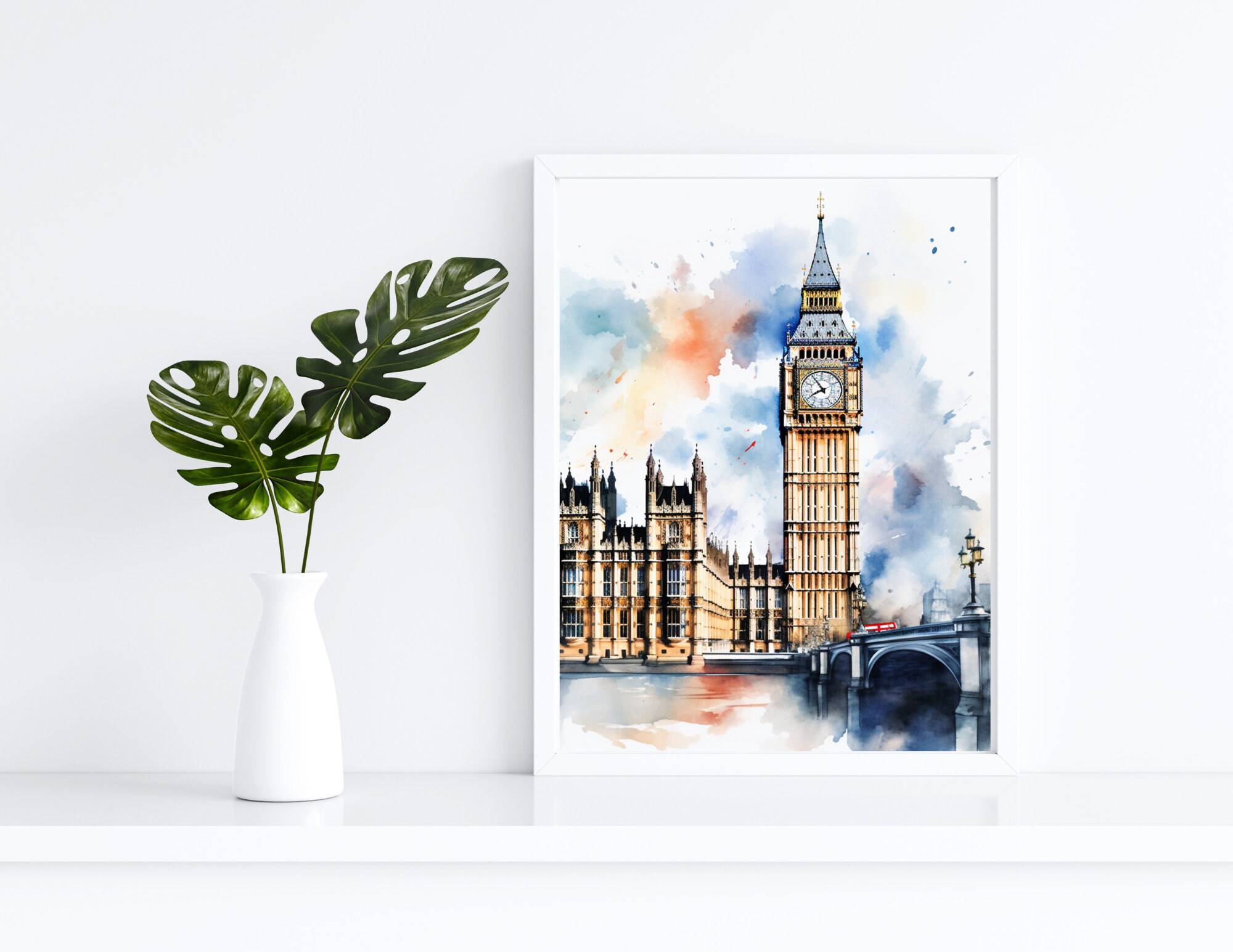 Watercolor London Clipart PNG Digital Files Scrapbook - Etsy