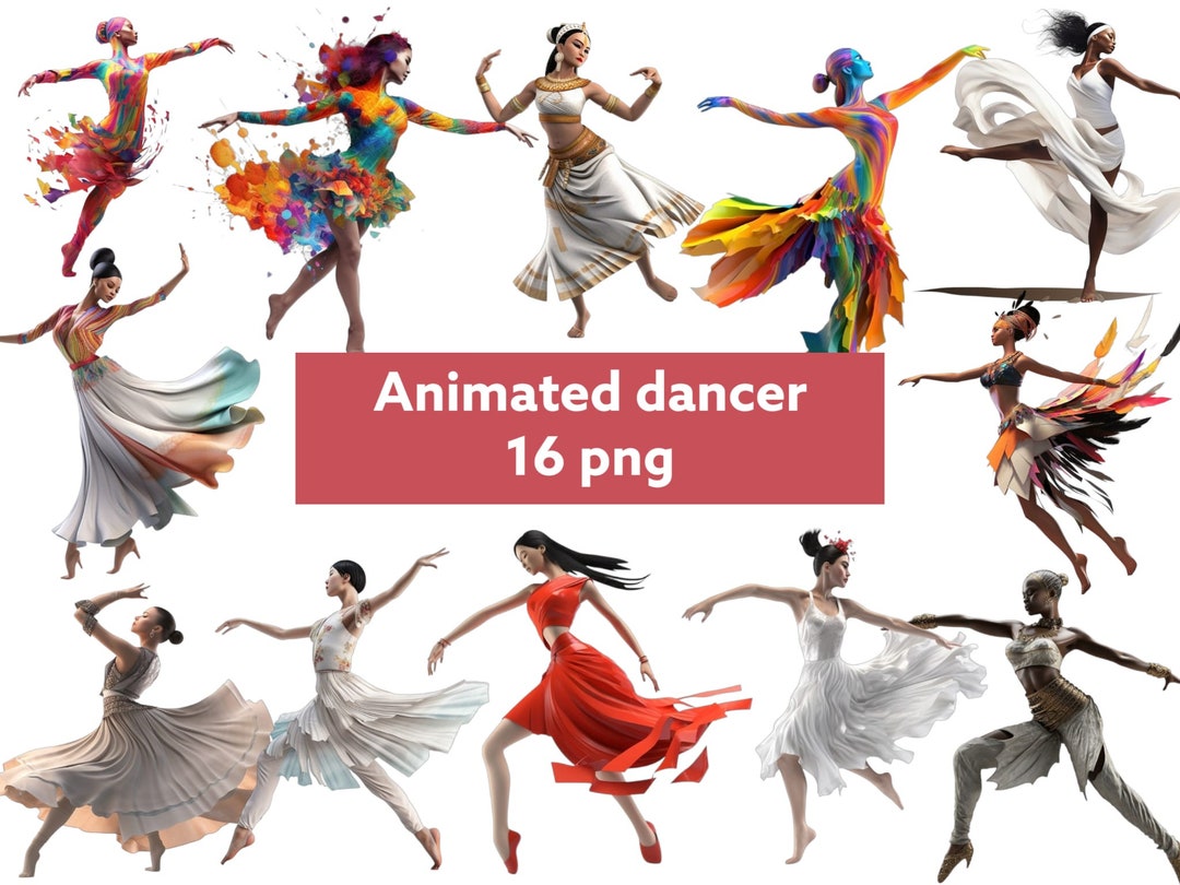 Dancer Animated Clipart, PNG Digital Files on a Transparent Background ...