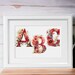 Watercolor Floral Red Alphabet Clipart , Floral Alphabet, Transparent ...