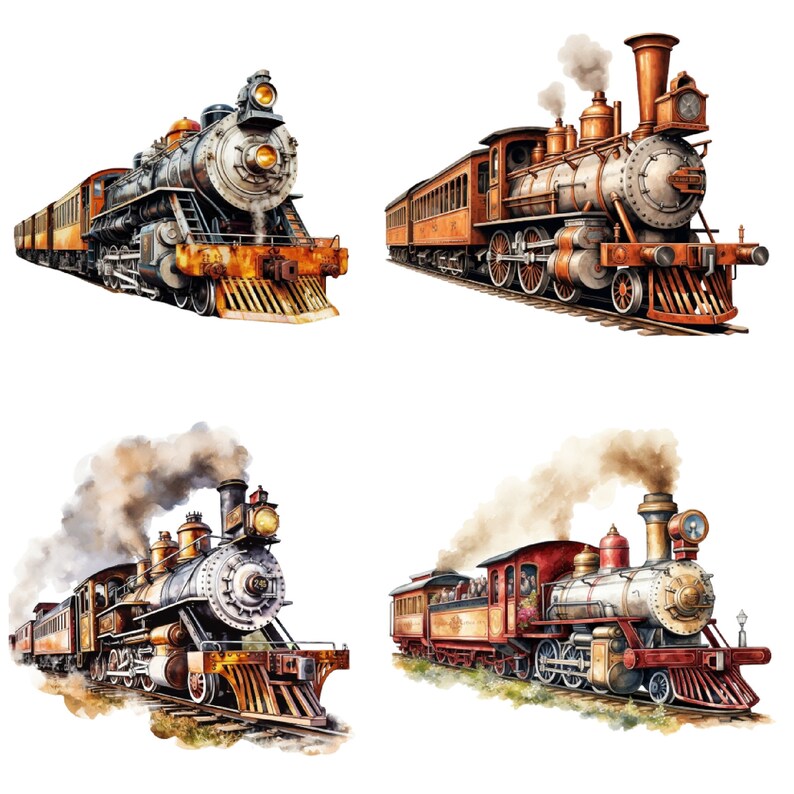Clipart Train, Graphics in PNG for Commercial Use Instant Download High ...