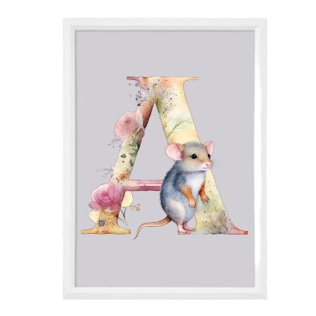 Watercolor Mouse Alphabet in PNG for Commercial Use Instant Download ...