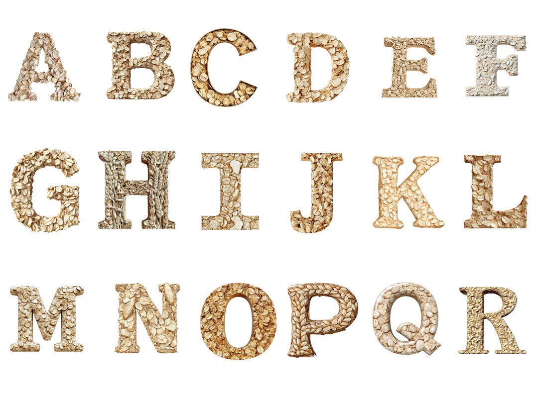 Watercolor Oat Alphabet, Letters, PNG Individual Images, Commercial Use ...