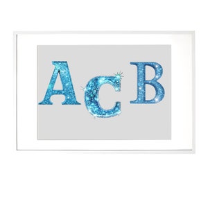 Blue Glitter Alphabet Clipart , Alphabet, Transparent Background, High ...