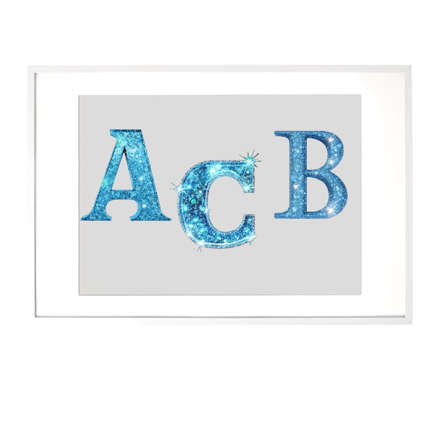Blue Glitter Alphabet Clipart Alphabet Transparent - Etsy Australia