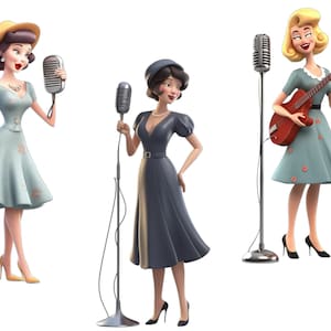 Singer Animated Clipart, PNG Digital Files on a Transparent Background ...