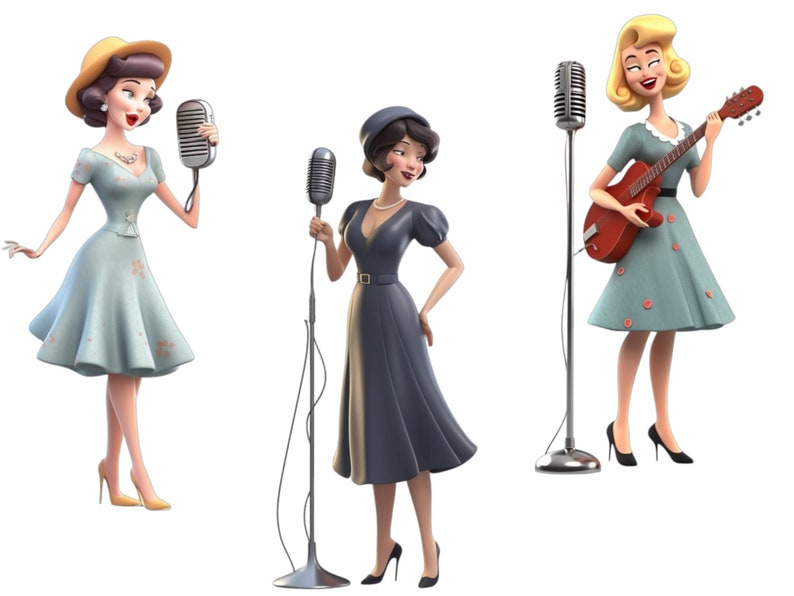 Singer Animated Clipart, PNG Digital Files on a Transparent Background ...