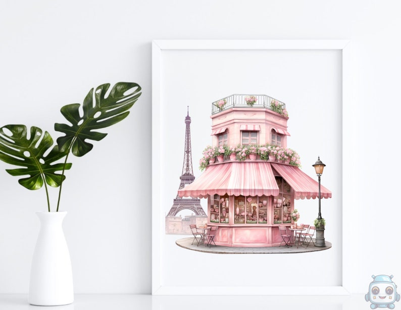 43 Watercolor Cafe in Paris Clipart, Paris, Cafe, PNG Individual Images ...