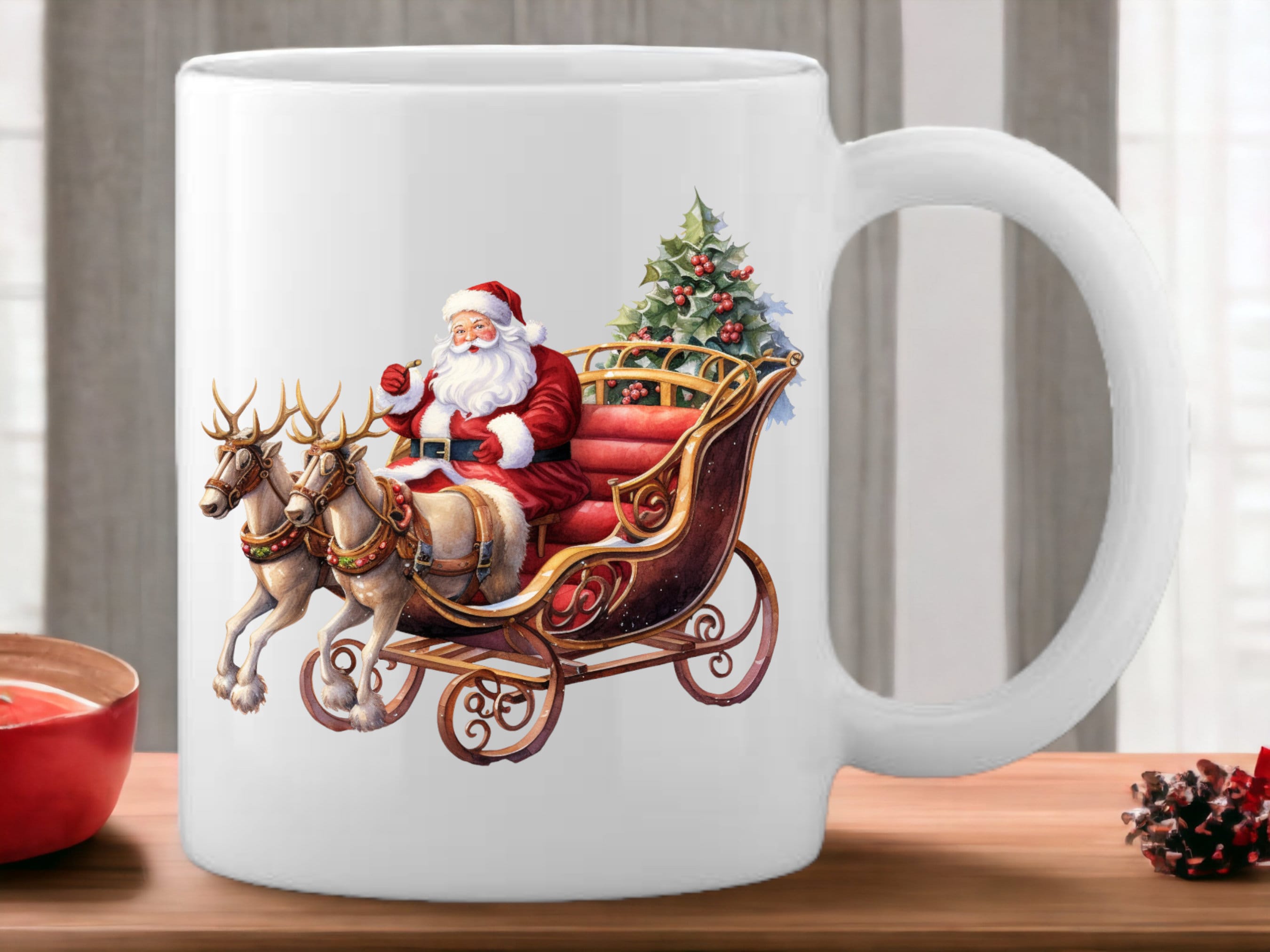Clipart Santa's Sleigh , Christmas Png, Instant Download for Commercial ...