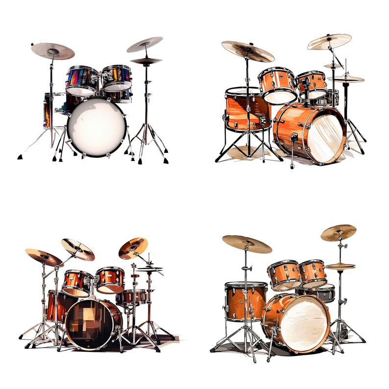Drums Clipart, PNG Digital Files on Transparent Background, Sublimation ...