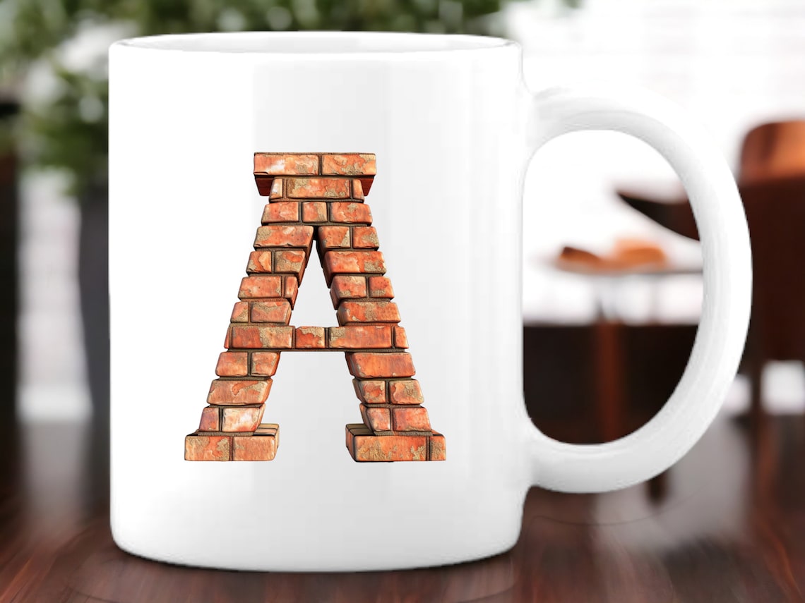 Watercolor Brick Alphabet Clipart, Brick Letters PNG Digital Files on ...