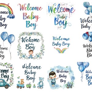 Welcome Baby Boy, PNG and SVG Digital Files on Transparent Background ...