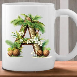 Tropical Coconut Alphabet Clipart - Palm Trees & Island Vibes Letters ...