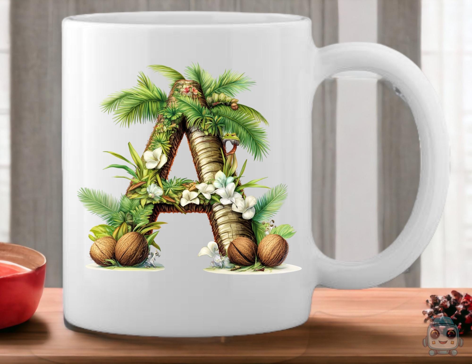 Tropical Coconut Alphabet Clipart - Palm Trees & Island Vibes Letters ...