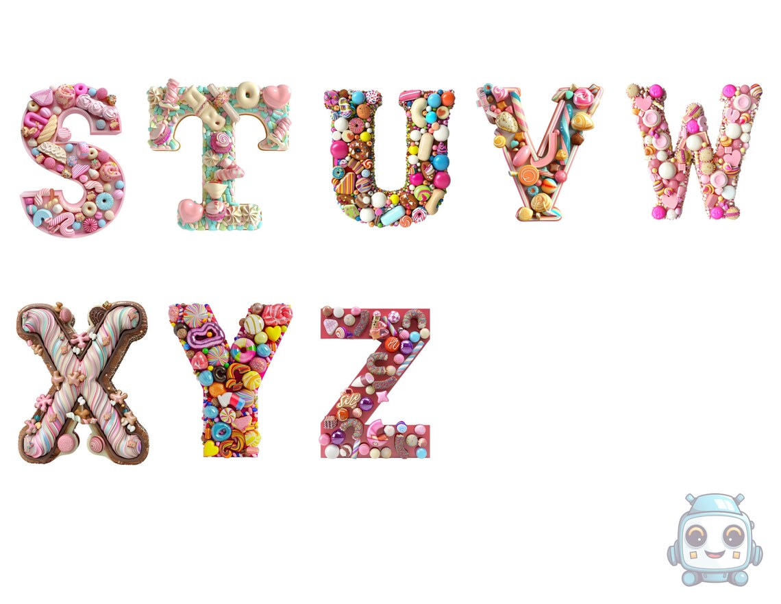 Candy Alphabet Clipart, Candy Letters, Transparent Background, High ...