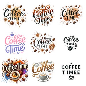 20 Coffee Time Clipart Pngs Coffee Themed Decorative Text and Graphics ...