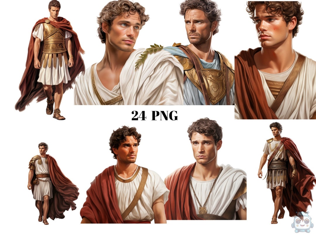 24 Roman Men Watercolor Clipart, Ancient Rome, PNG Digital Files on ...