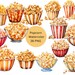 Watercolor Popcorn Clipart, PNG Individual Images on Transparent ...